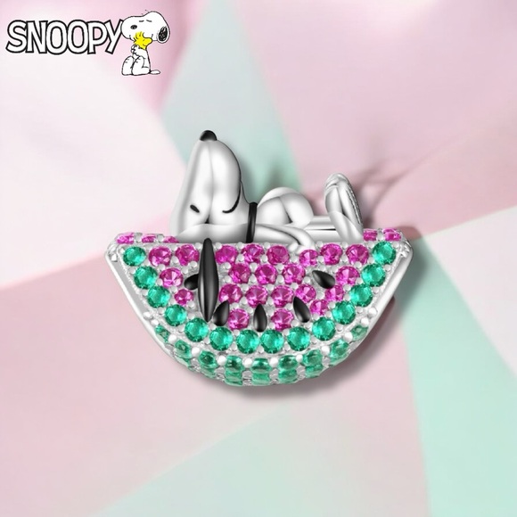 Pandora | Jewelry | Snoopy Diamond Watermelon Pandora Charm | Poshmark